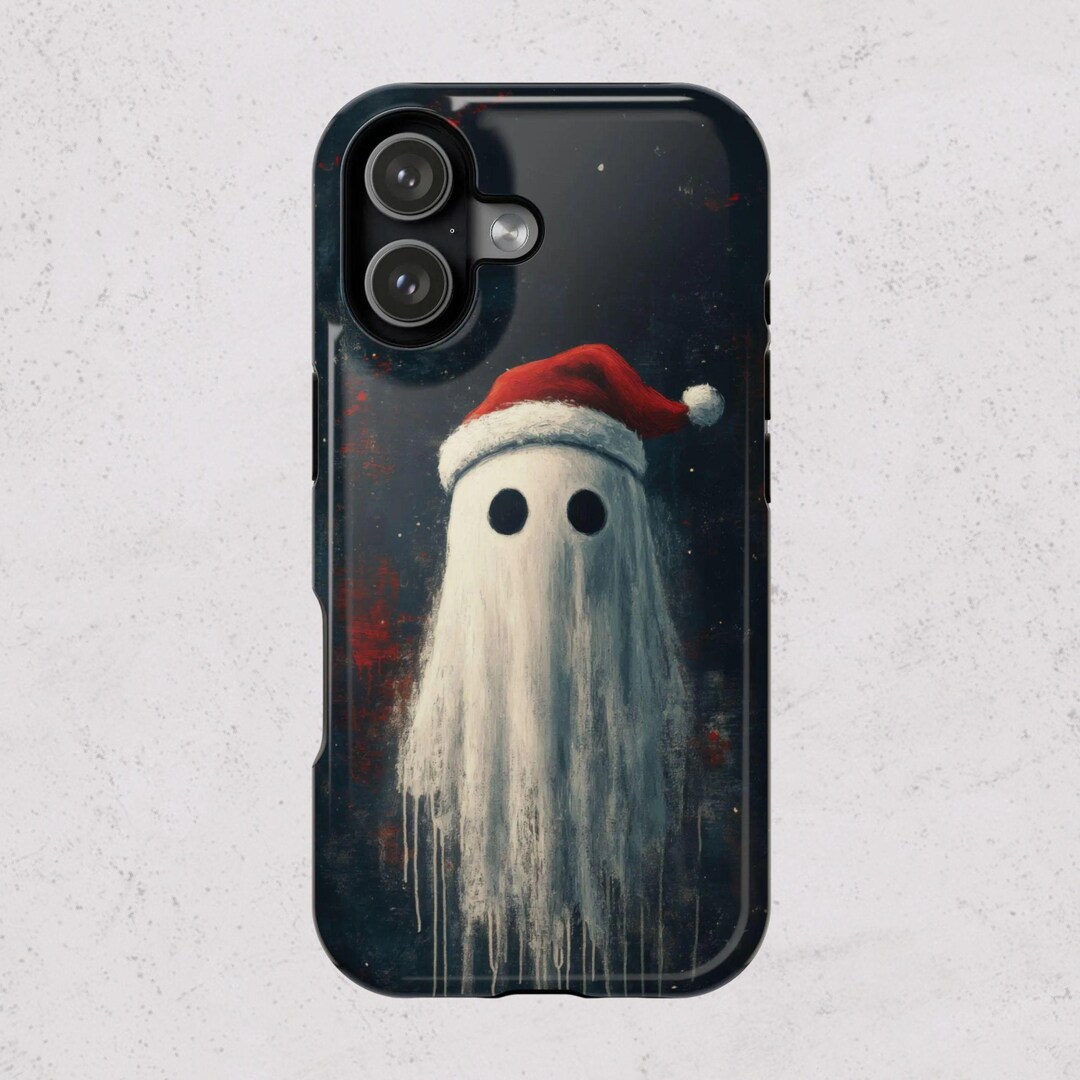 Vintage Ghost Christmas Magsafe iPhone Cases, Cute Spooky Xmas Phone ...