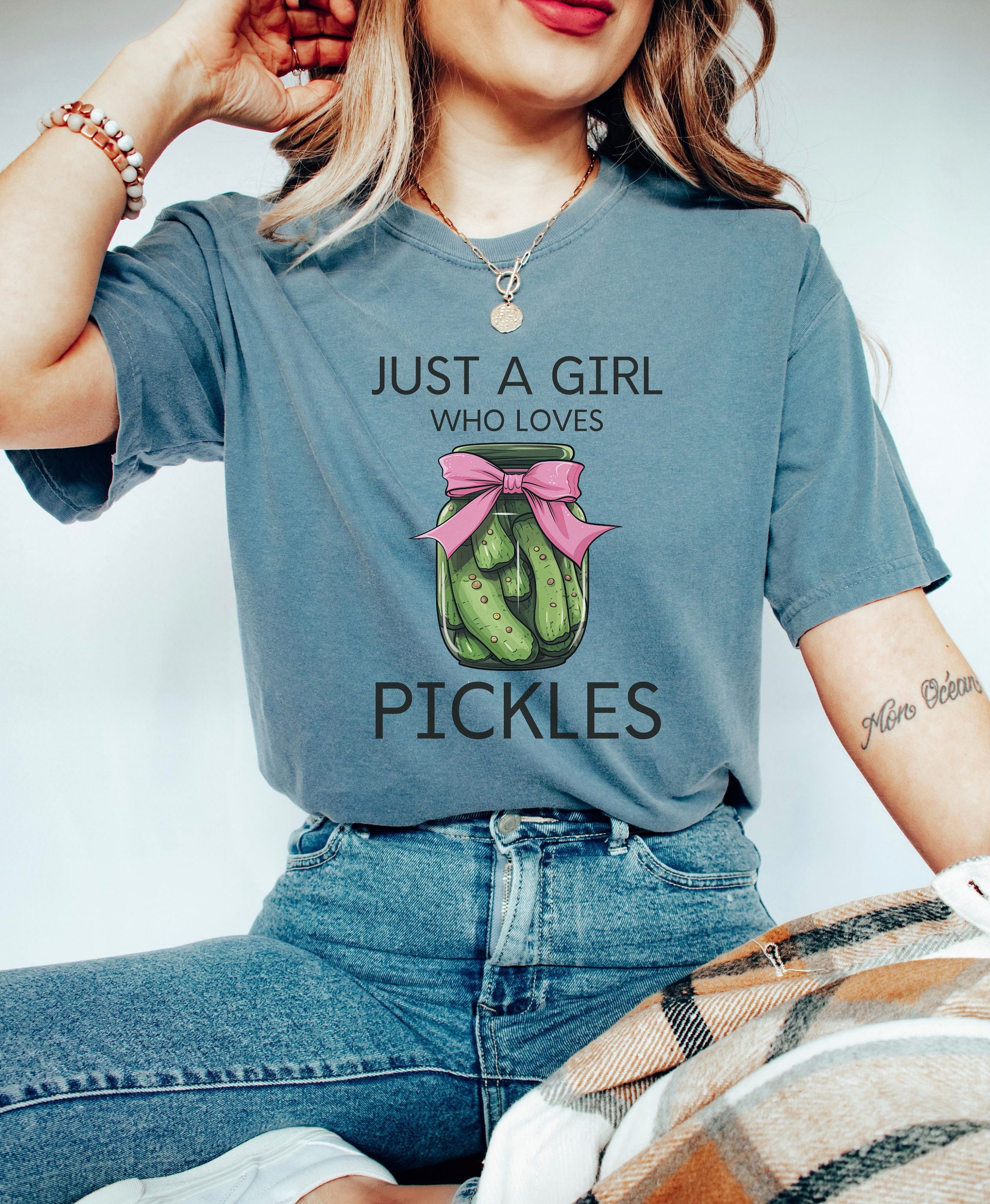 Just A Girl Who Loves Pickles Comfort Colors Shirt, Pickle Lover T ...