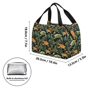 Sea Turtle Portable Insulated Lunch Bag, Turtle Cottagecore Cooler Tote ...
