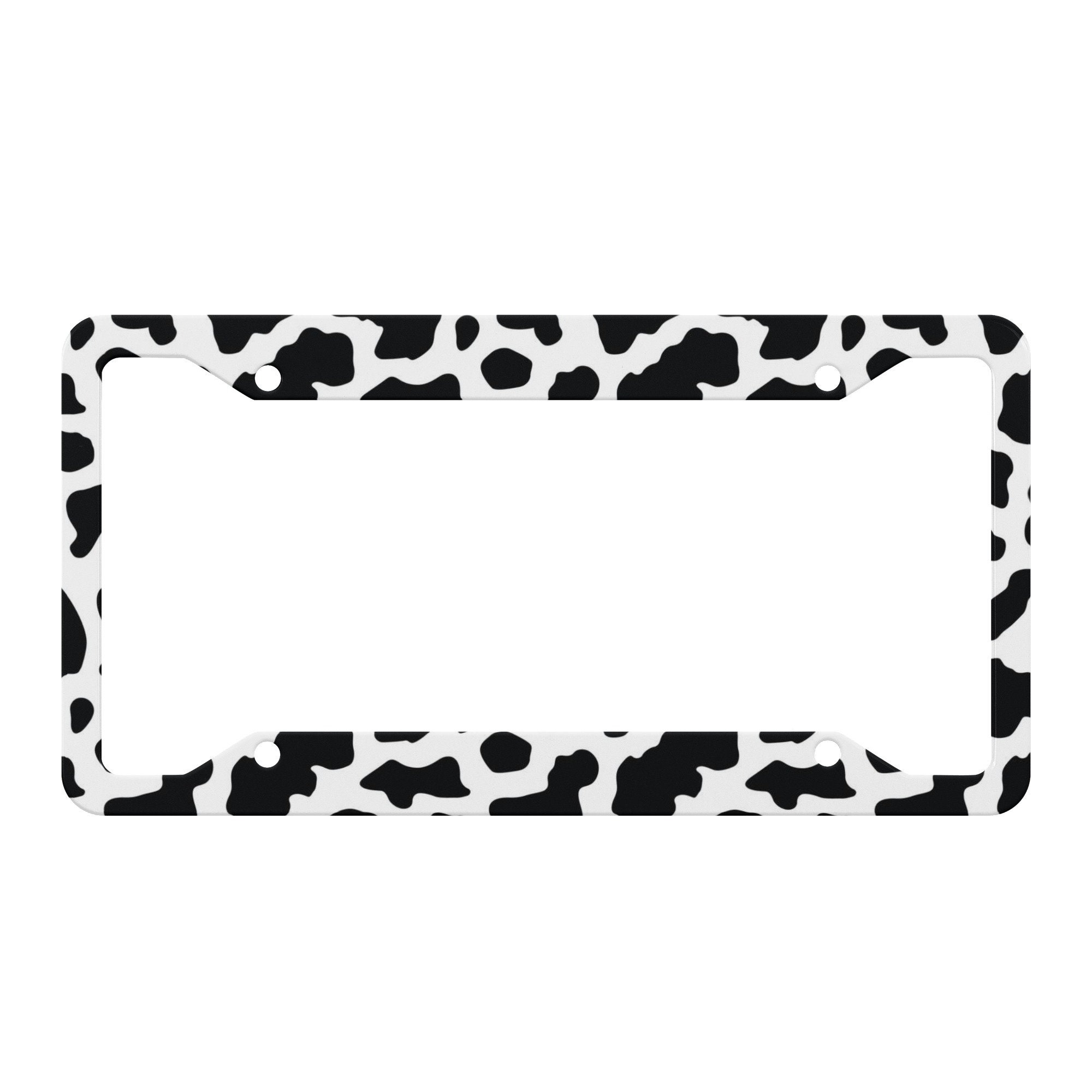 Black and White Cow Print Car Metal License Plate Frames Cute - Etsy