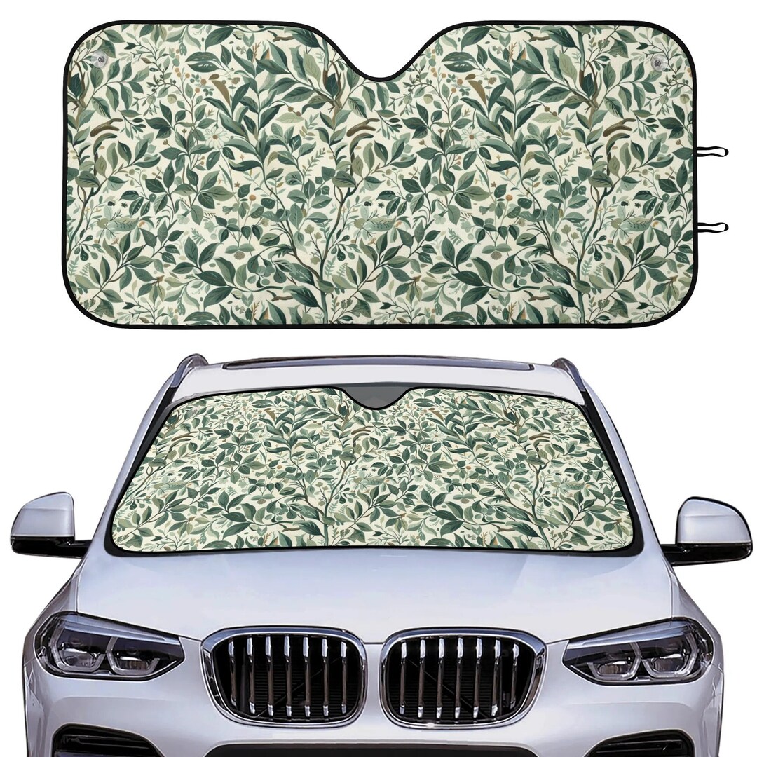 Cottagecore Forest Car Sunshade, Nature Botanical Windshield Sunshade ...