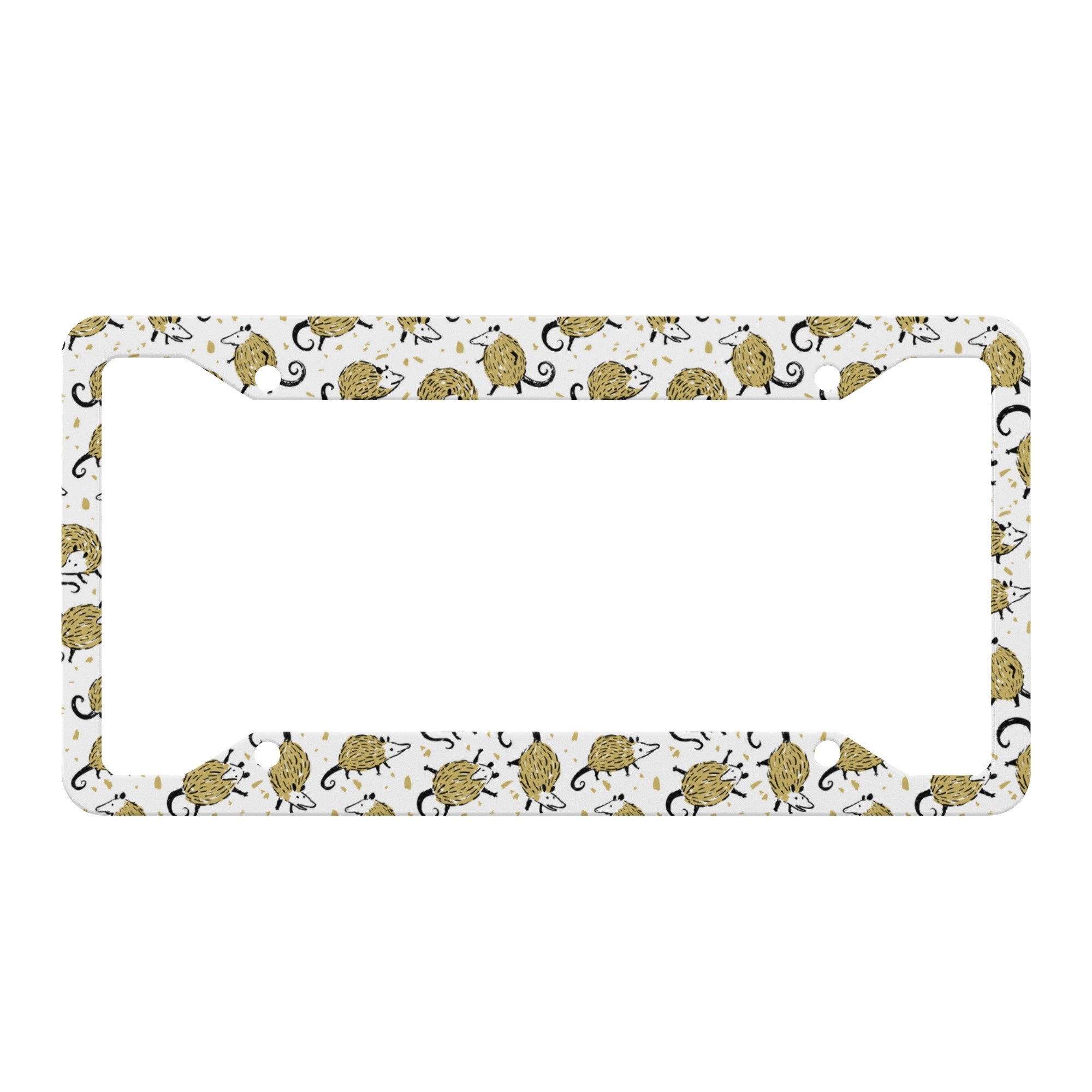 Possum Car Metal License Plate Frame, Cute Opossums Animal License ...
