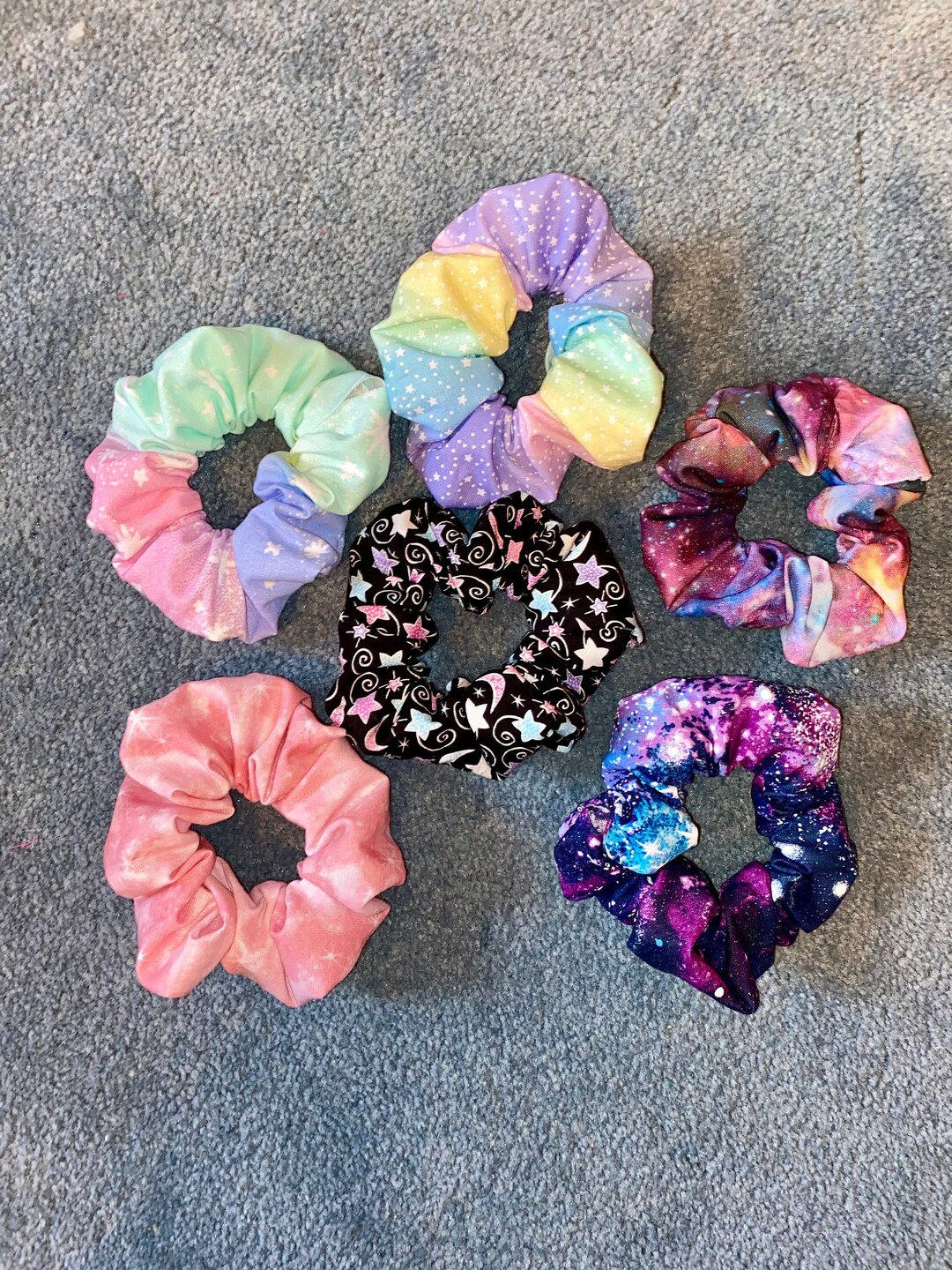 Galaxy Scrunchies: Space Star Hair Accessories - Etsy