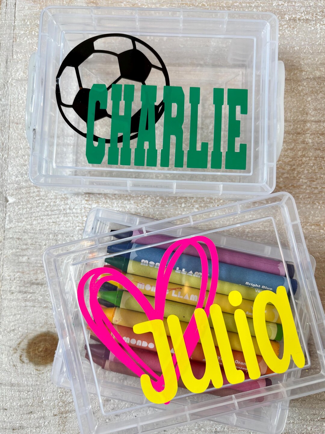 Personalized Crayon Box for School, Plastic Crayon Box, School Supplies ...