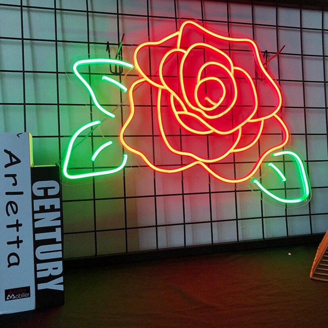 Rose Flower Neon Sign Custom Neon Light Sign Led Custom Pink Etsy