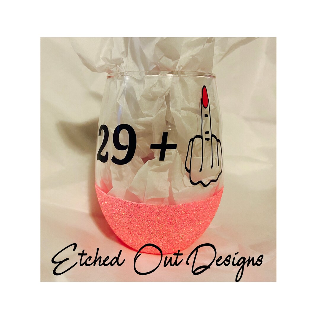 Birthday Middle Finger Wine Glass - Etsy
