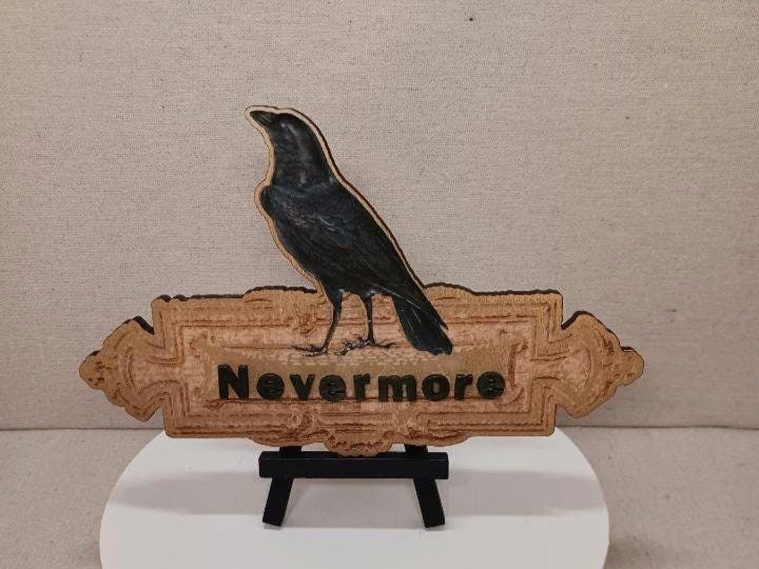 Edgar Allen Poe. the Raven Framed Sign Engraved Wood. Nevermore..... - Etsy