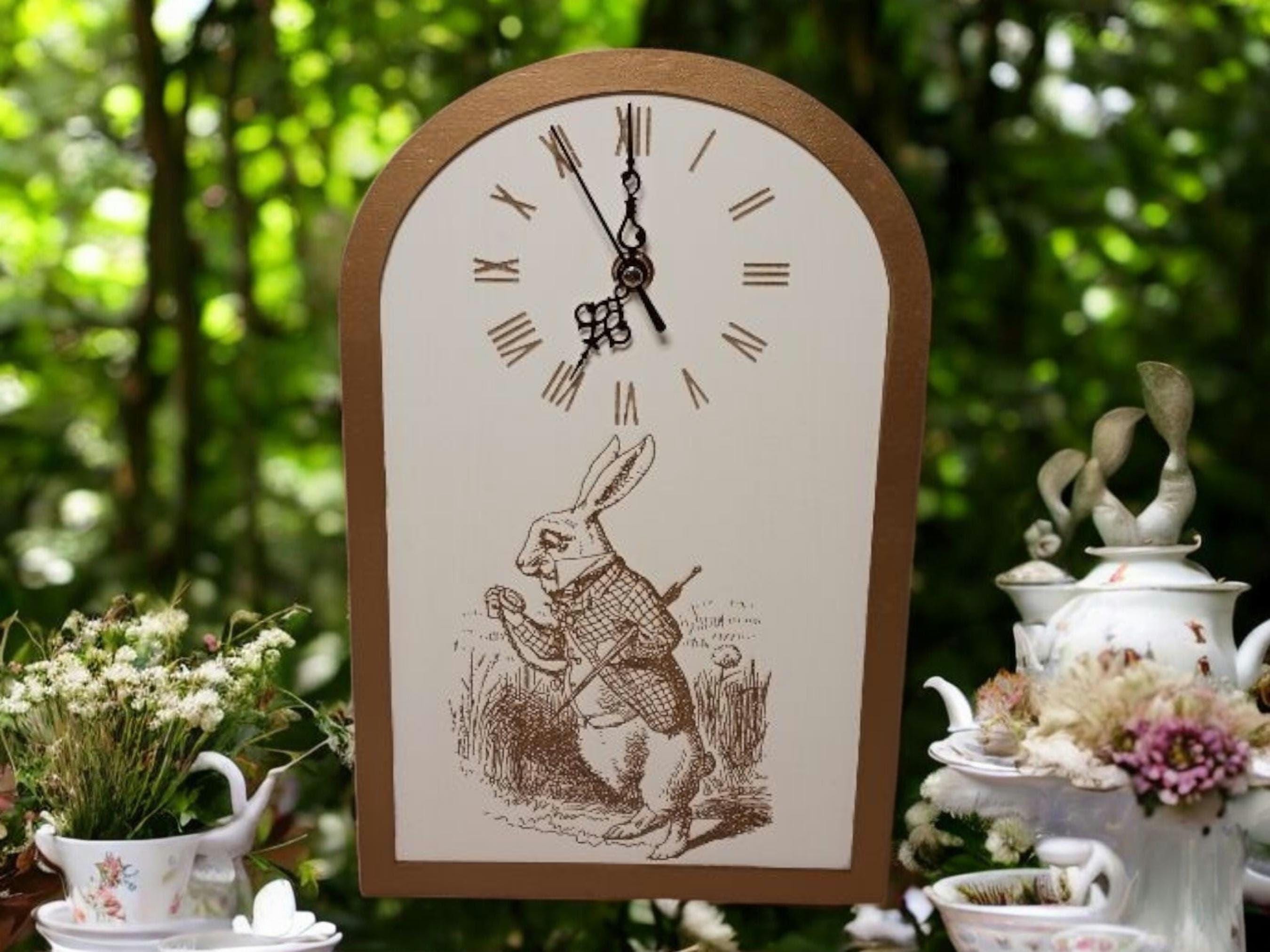 Alice in Wonderland White Rabbit Clock Wood Timepiece - Etsy