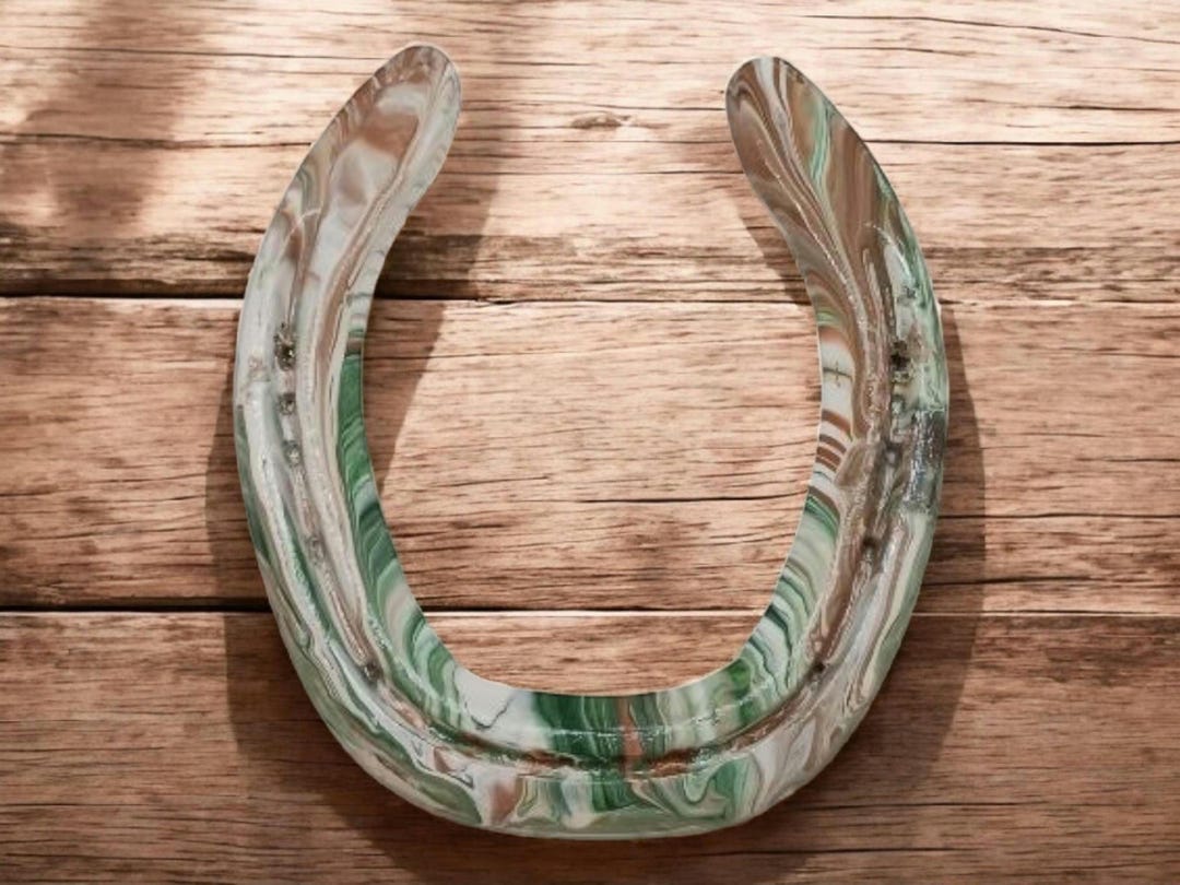 Horseshoe Earth Tone Horse Shoe Real Brown Green White - Etsy