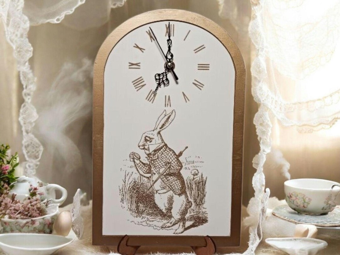 Alice in Wonderland White Rabbit Clock Wood Timepiece - Etsy