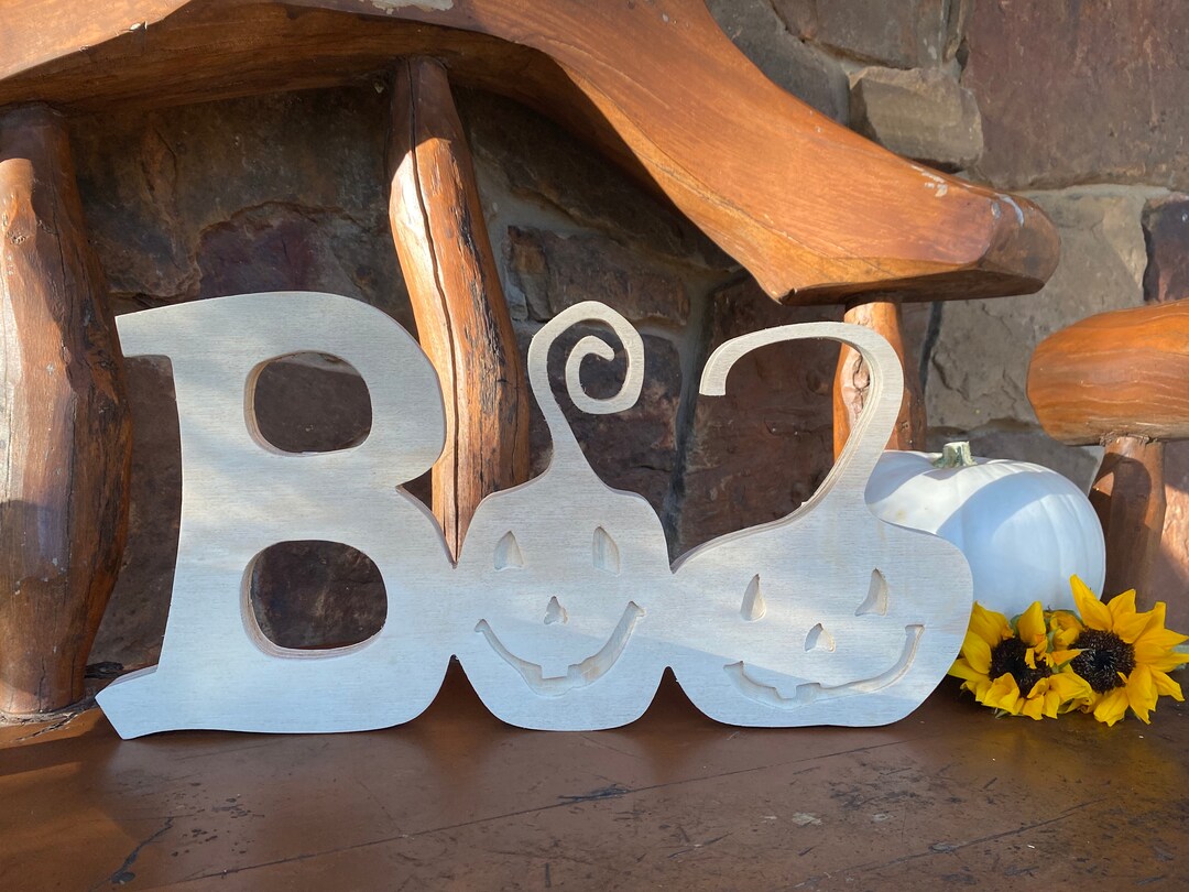 Unfinished Wooden "boo" Halloween Sign - Etsy