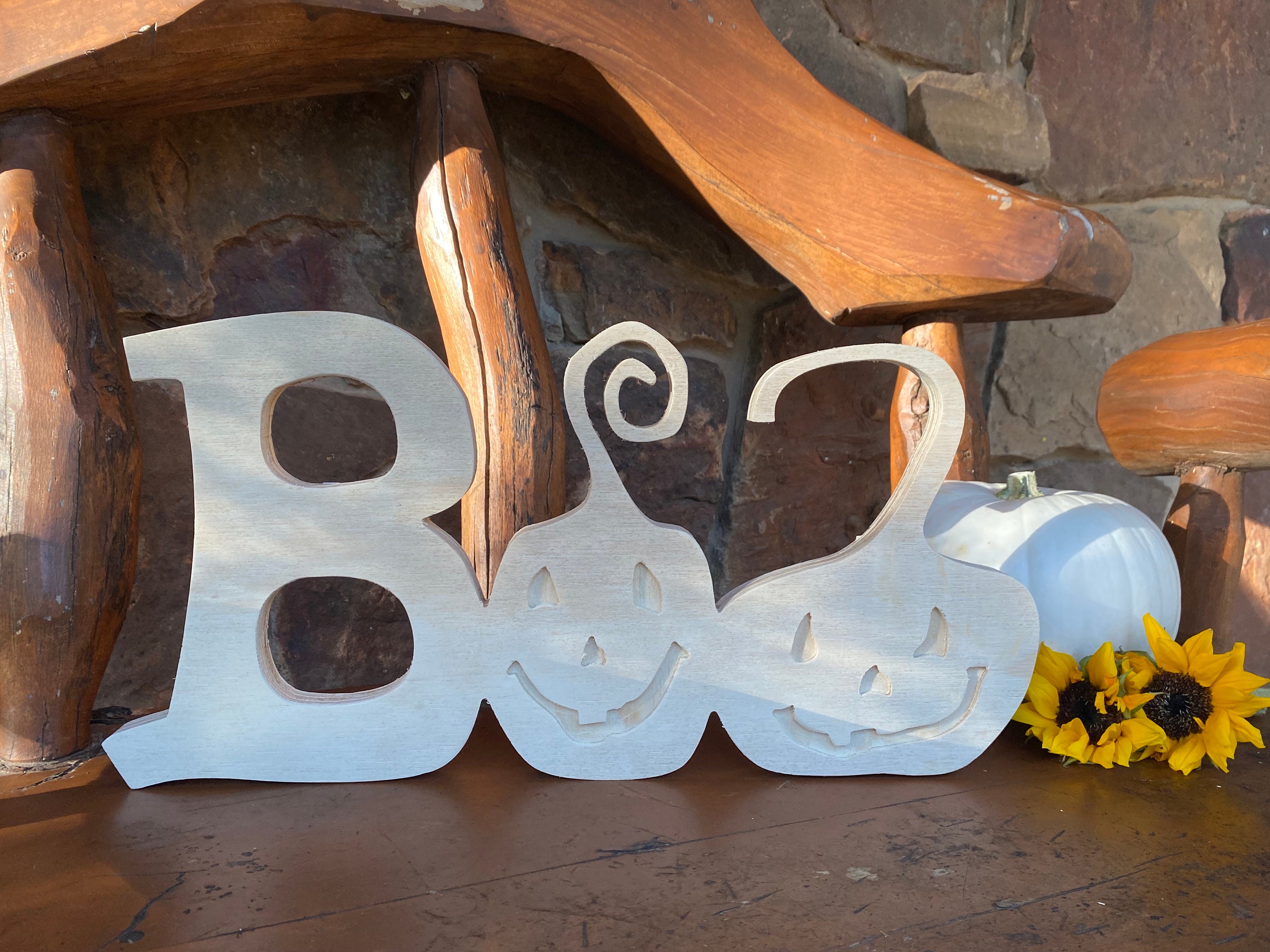 Unfinished Wooden "boo" Halloween Sign - Etsy