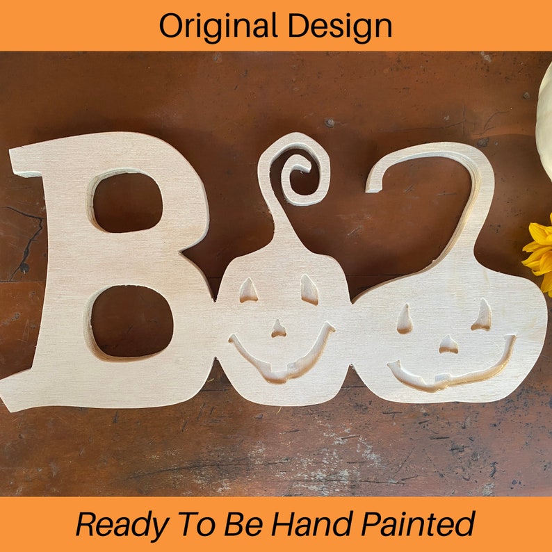 Unfinished Wooden "boo" Halloween Sign - Etsy