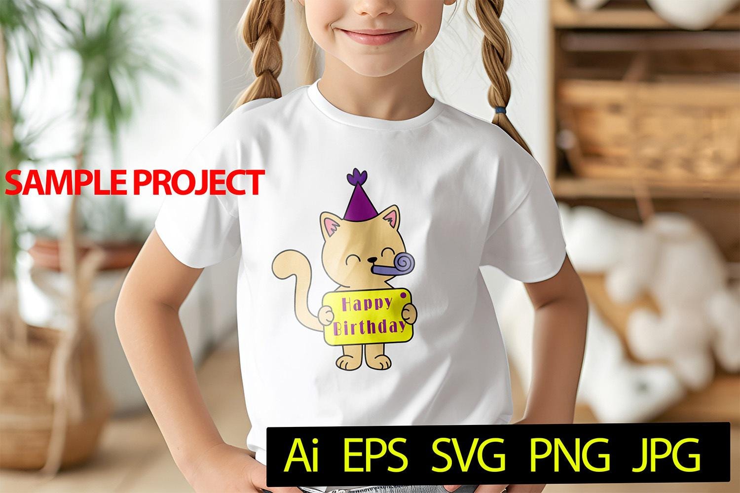 Birthday Celebrating Cats SVG, Cute Cat Vector, Birthday Cats Clipart ...