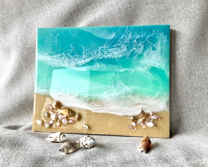 Custom Resin Ocean Painting: 3D Beach Wall Art - Etsy