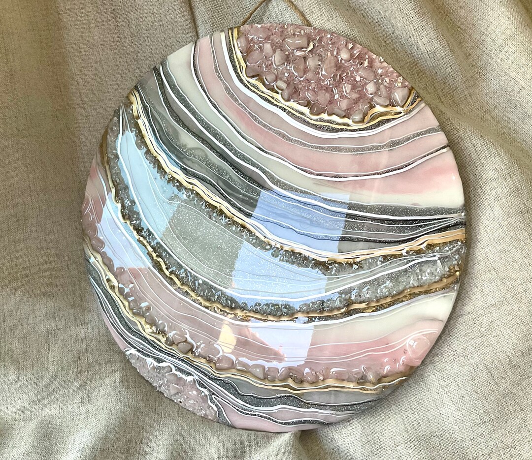 Unique Resin Art Painting With Natural Stones – Handmade Wall Art - Etsy