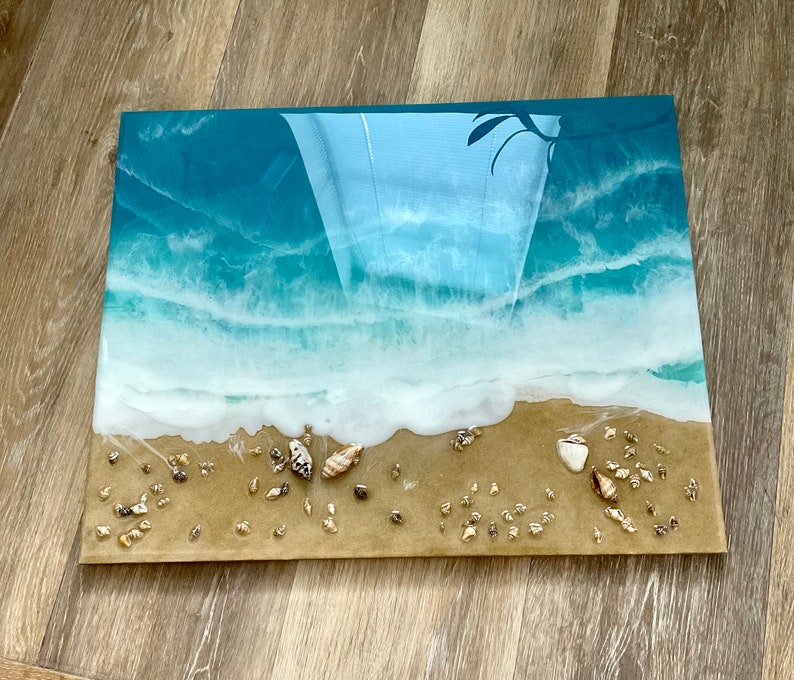 Custom Resin Ocean Painting: 3D Beach Wall Art - Etsy