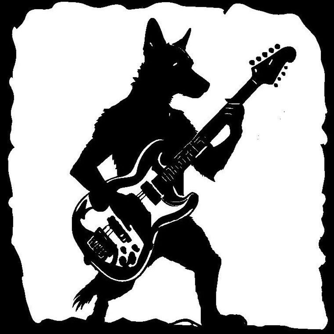 Dog Playing Electric Guitar SVG, Musical Canine, Clipart Pet Guitarist ...