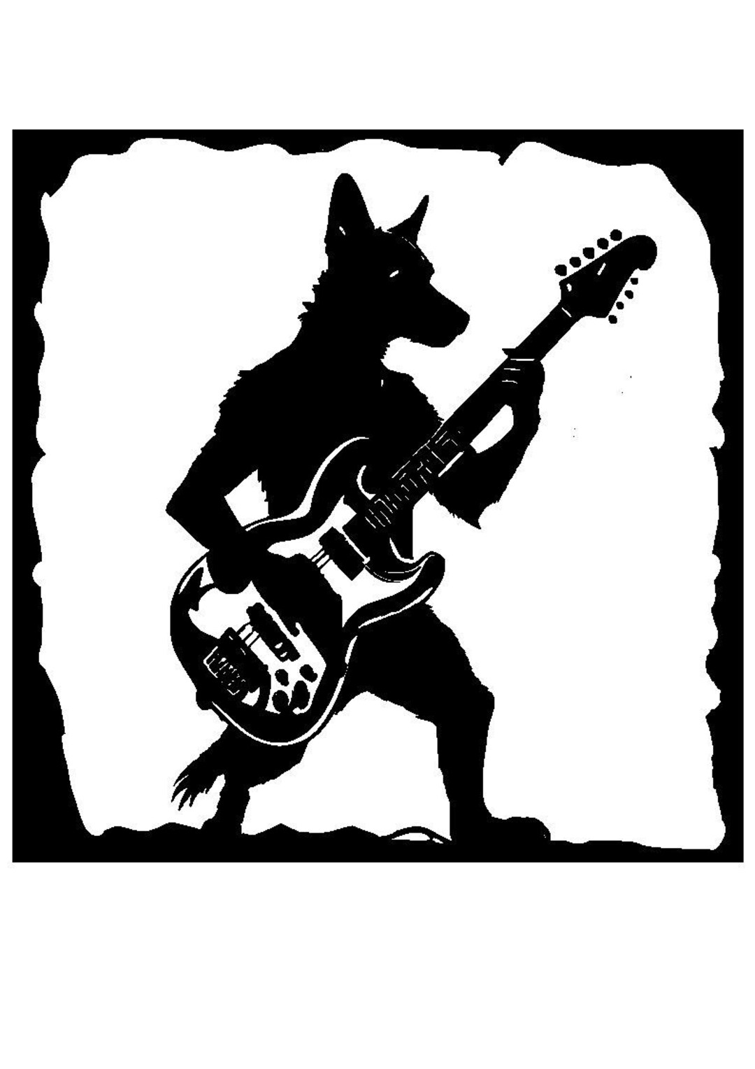 Dog Playing Electric Guitar SVG, Musical Canine, Clipart Pet Guitarist ...