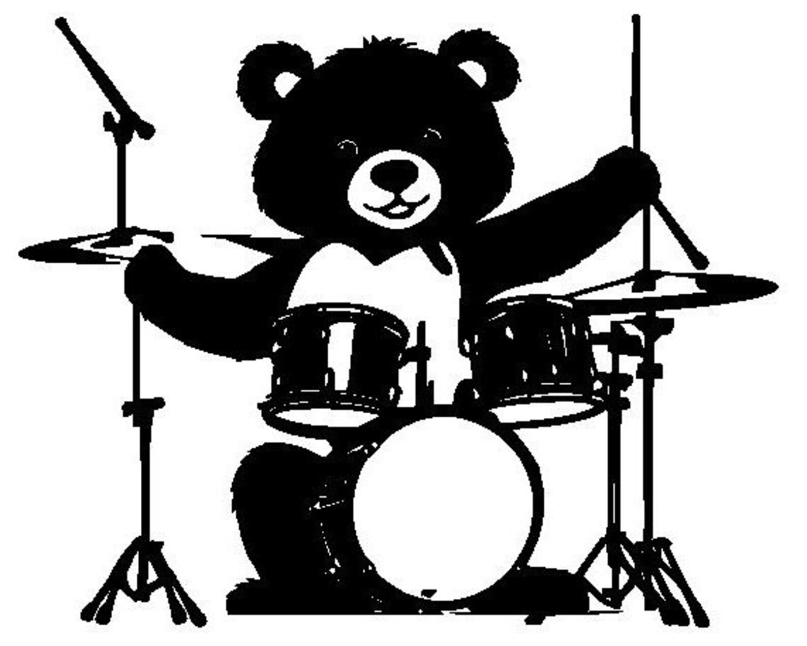 Cute Bear Playing Drums SVG - Adorable Animal Musician Clipart, DIY ...