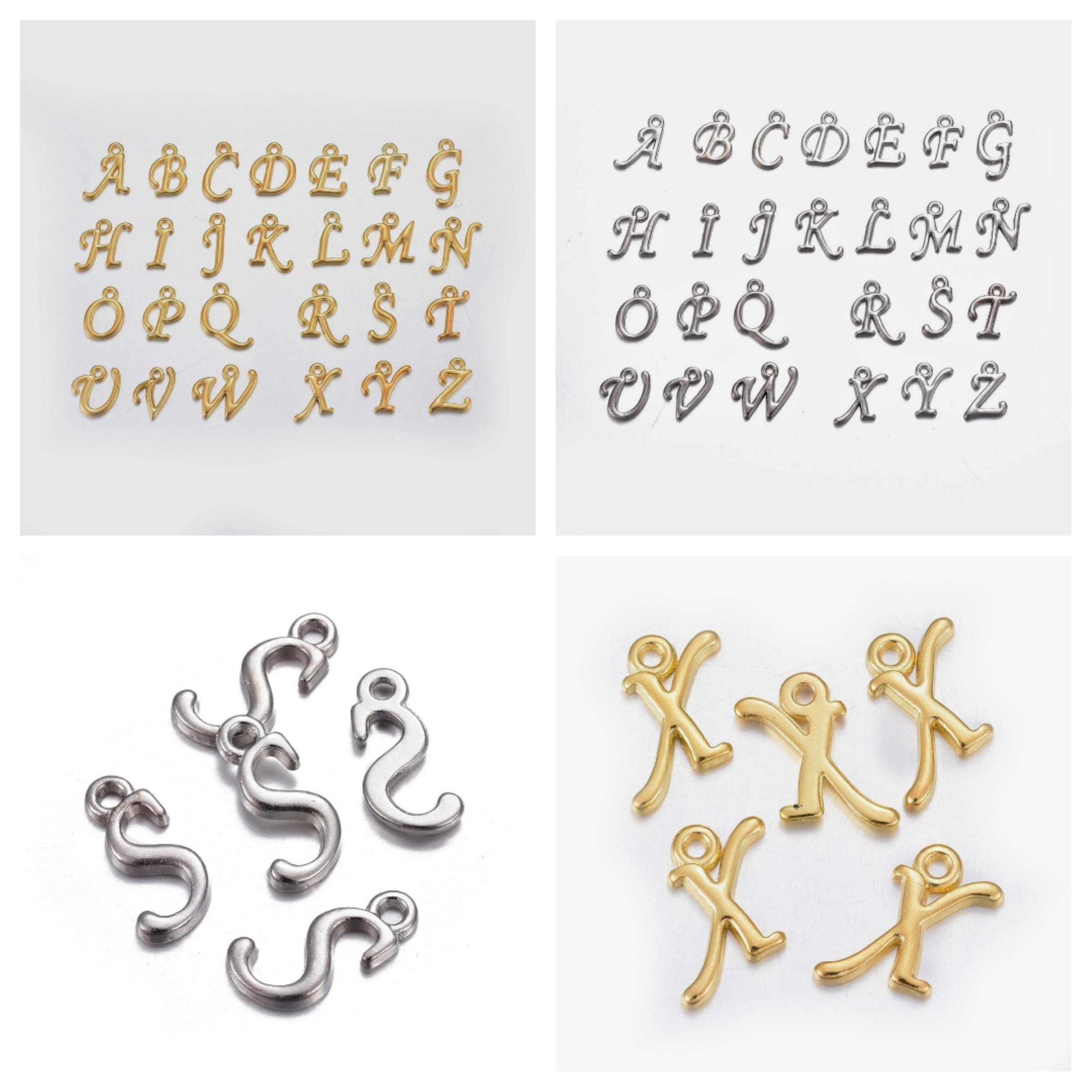 Alphabet A-Z Full Set Cursive Letter Alloy Plated in - Etsy