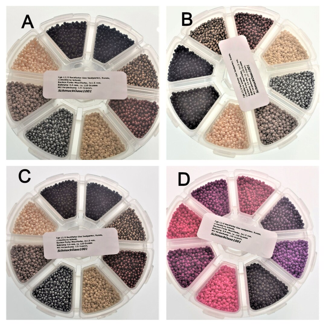 Total 240 Grams-fgb 12/0 Round Glass Beads Set, 8x Mixed Colors A' 30 ...