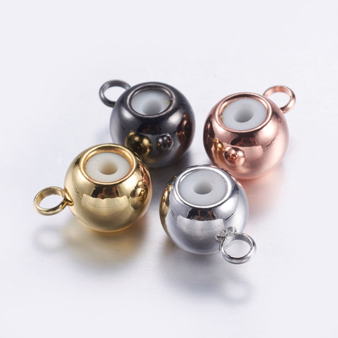 8 X Brass Hanging Connector / Hanger With Eyelet, With Rubber, Barrel ...