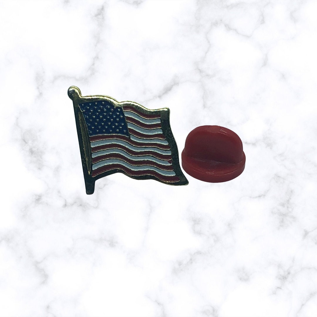 Vintage Gold American Flag Hat Pin - Etsy