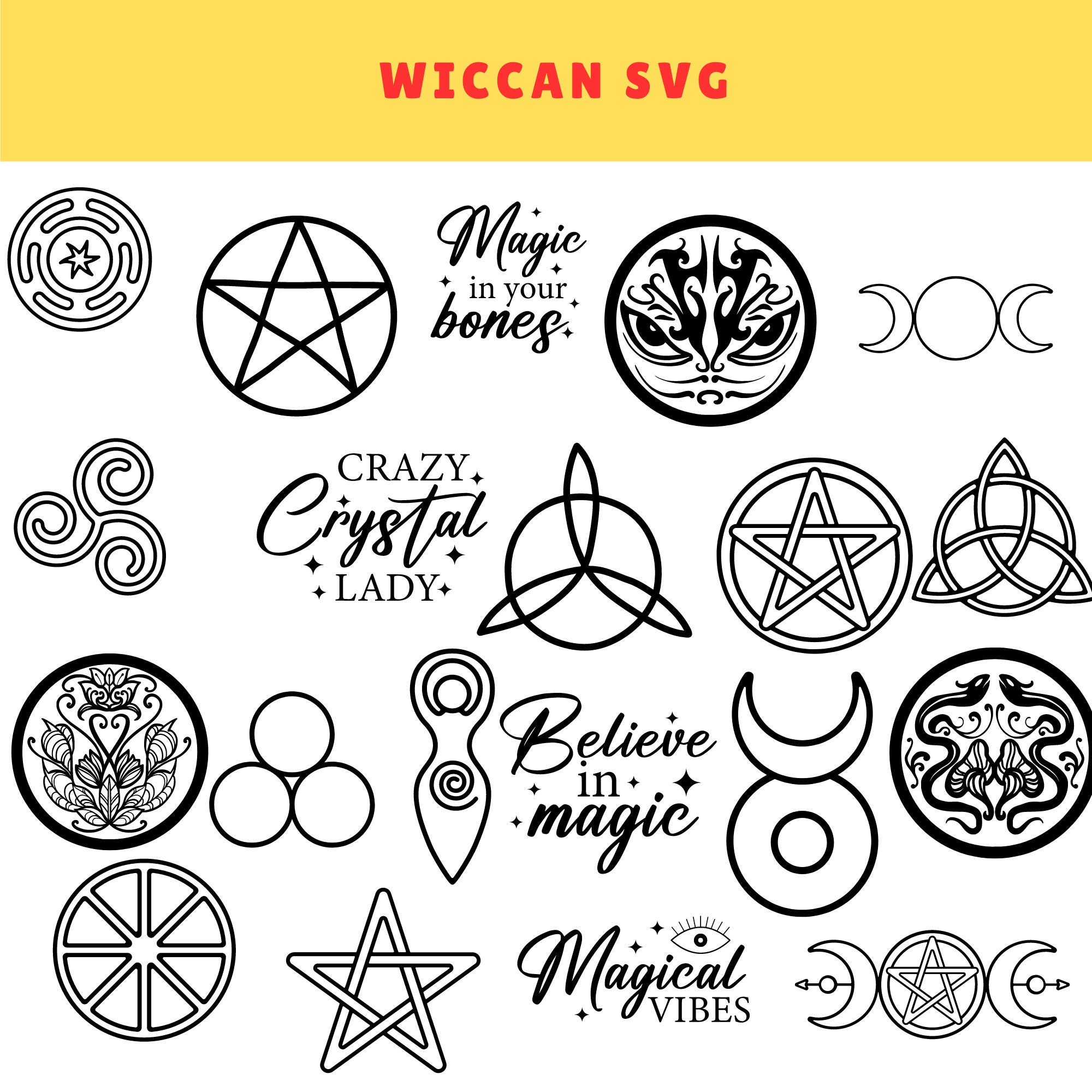 Wiccan Svg, Triple Moon Svg, Pagan Svg, Evil Eye Svg, Witchy Svg, Moon ...