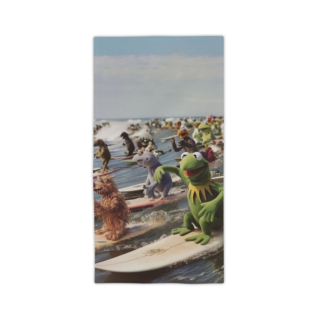 Cute AF, Stunning, Gorgeous Kermit Surfing Beach Towel - Etsy