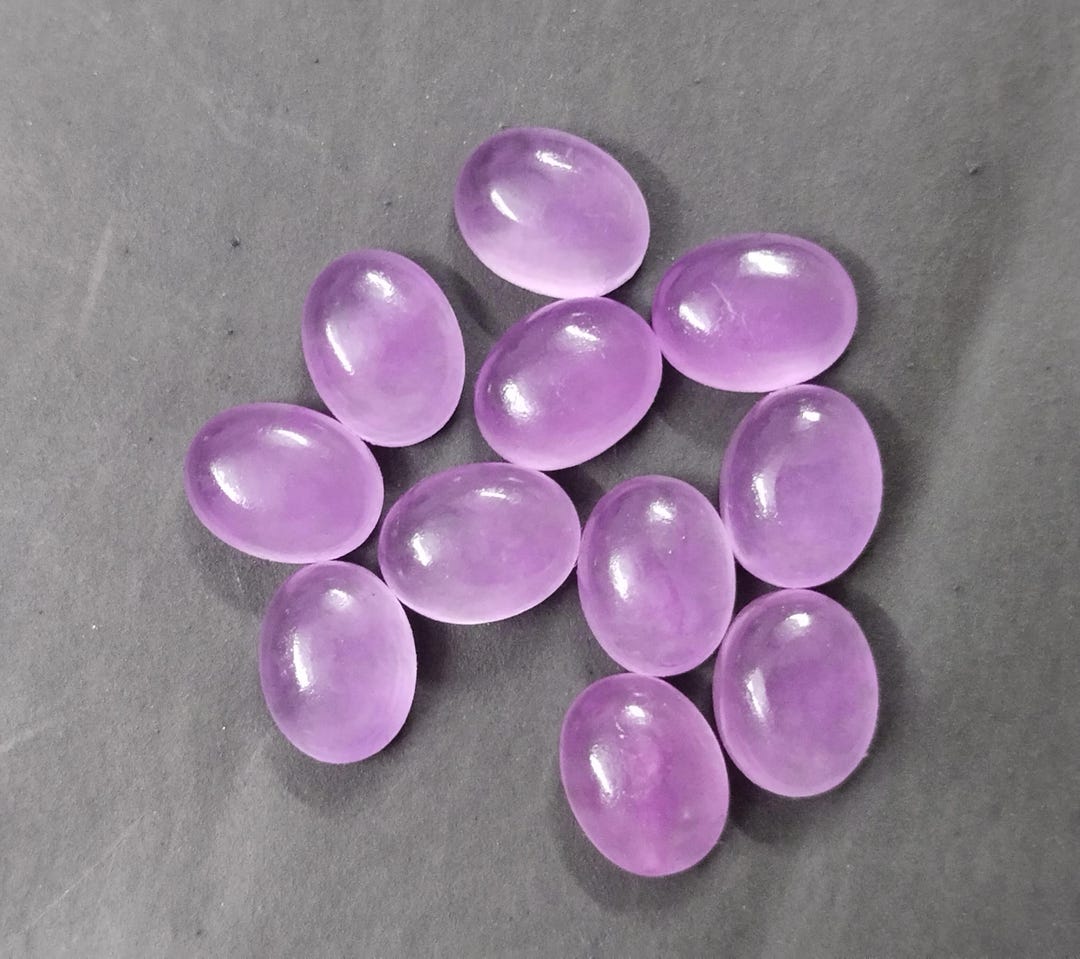 Natural Lavender Jade Calibrated Oval Shape Jewellery Cabochons 4x6,5x7 ...