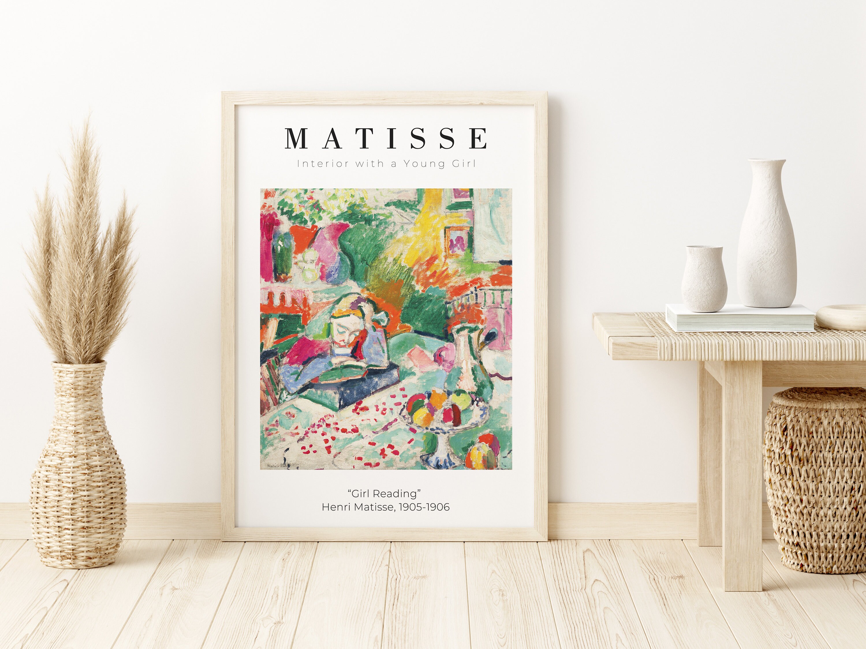 Henri Matisse Girl Reading Matisse Canvas Wall Art Modern | Etsy UK