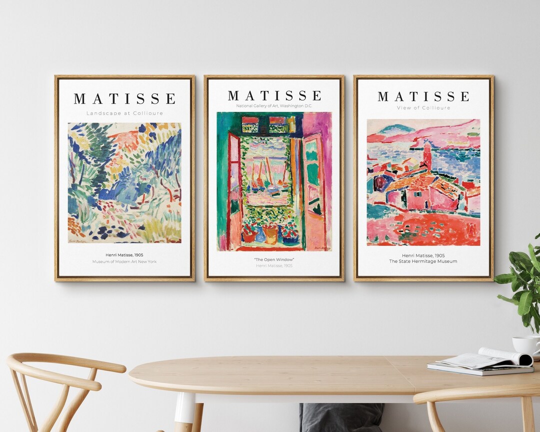 Easysuger 3 Pieces Matisse Wall Art Floating Frame Print Framed Canvas ...