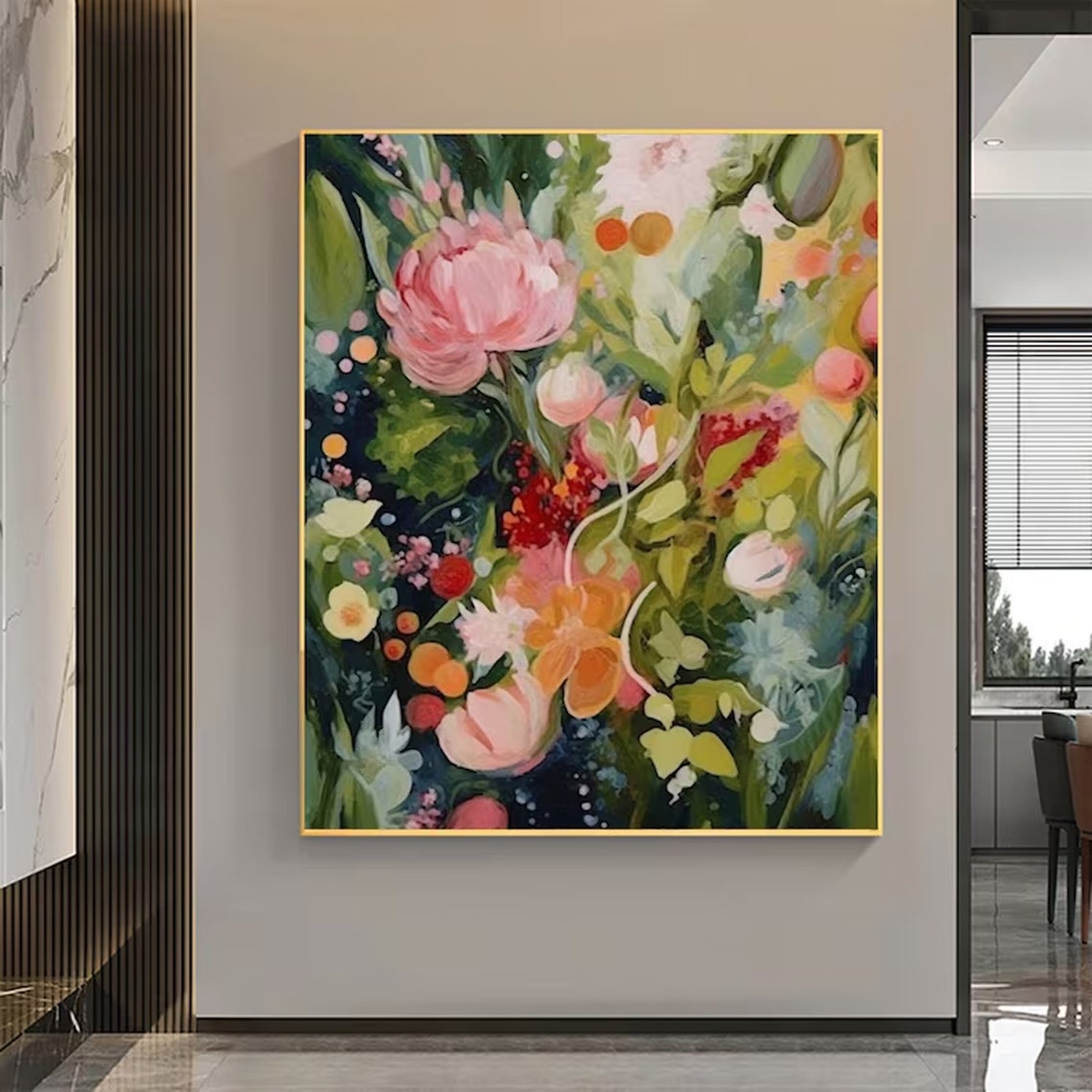 Original Colorful 3D Flower Painting on Canvas Heavy Textured Wall ...