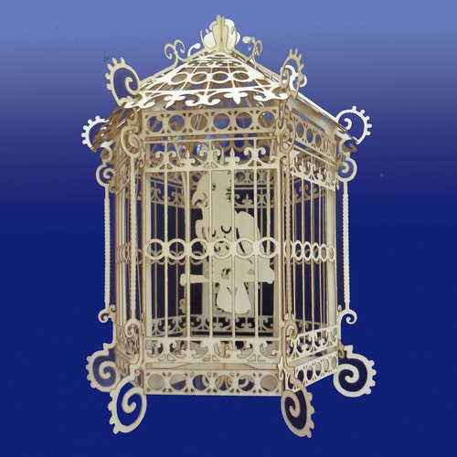 Parrot in a Cage-3d Template for Cutting Paper-svg - Etsy