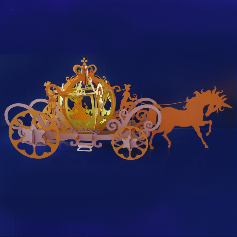 3D Pumpkin Carriage Paper Cutting Template (digital Download) - Etsy