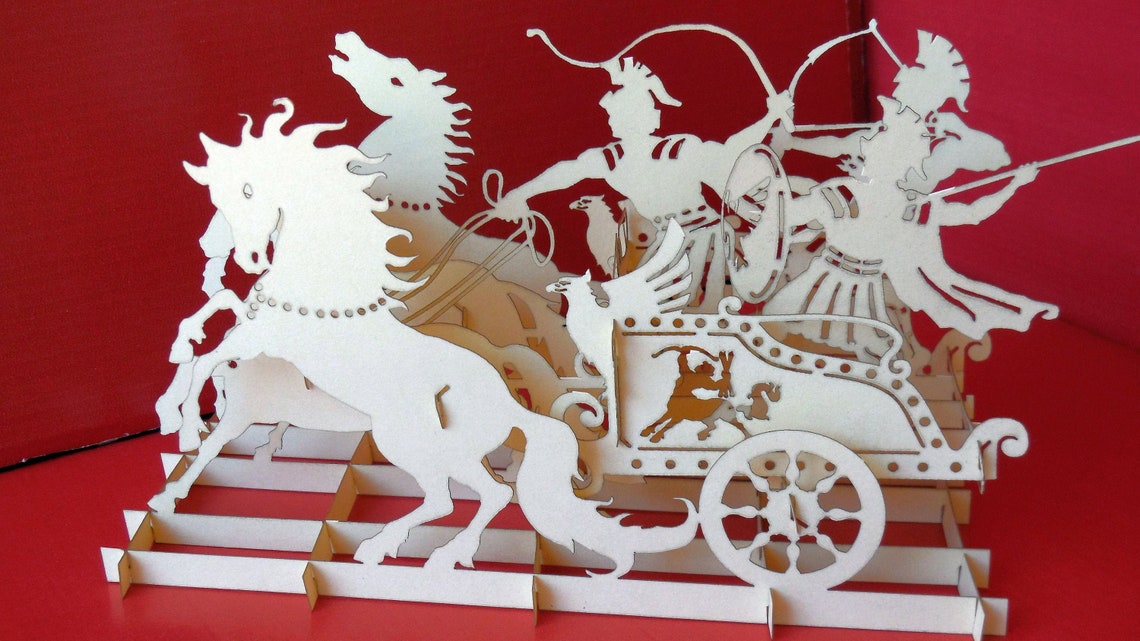 Spartan Chariot Battle 3D Folding Template for Cutting - Etsy