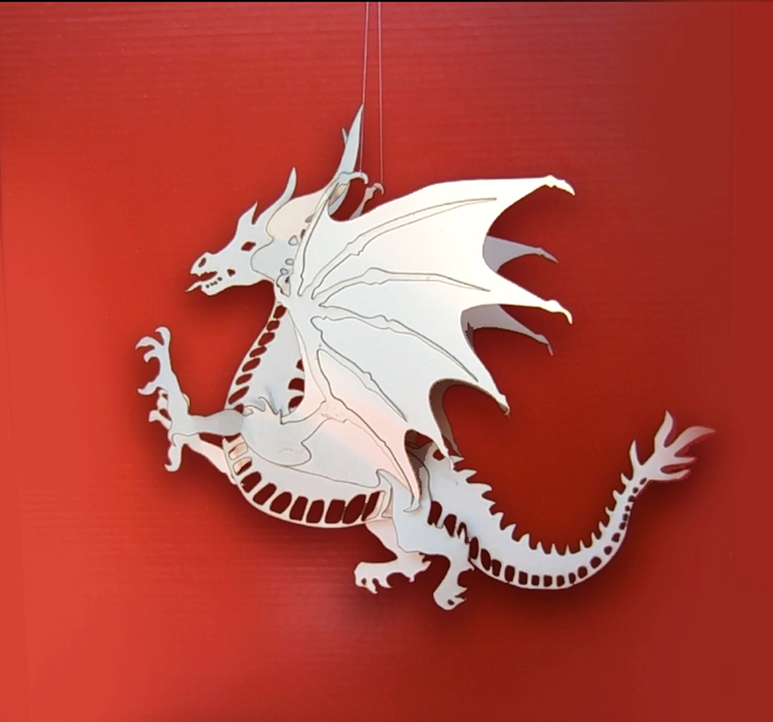 Dragon 3D Template for Cutting Paper | Etsy