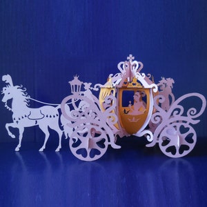3D Cinderella Carriage Paper Cutting Template (digital Download) - Etsy
