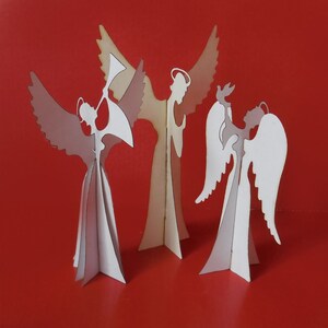3 Christmas Angels Figurines, Christmas Angels SVG, Christmas Angel ...