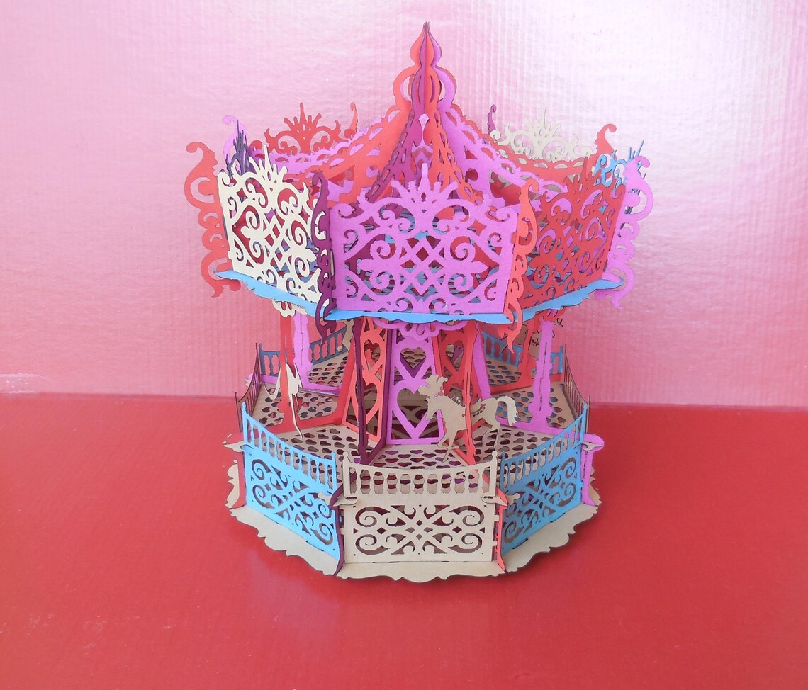 Paper Carousel Template: Intricate DIY 3D Puzzle (digital Download) - Etsy