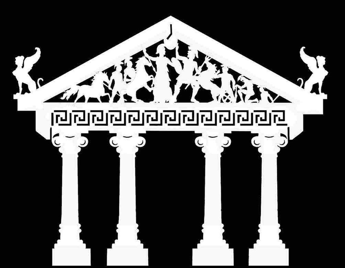 Parthenon - 3D Folding Template for Paper Cutting. PDF, SVG, - Etsy