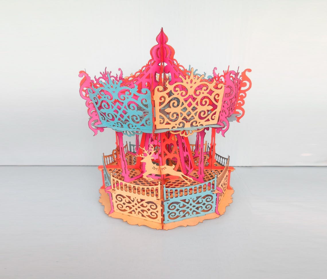 Paper Carousel Template: Intricate DIY 3D Puzzle (digital Download) - Etsy