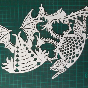 3D Dragon, Dragon SVG, 3D Dragon Template, Openwork Dragon Tea Lamp ...
