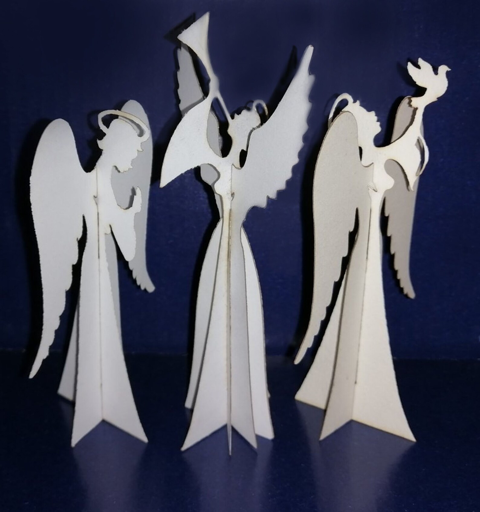 3 Christmas Angels Figurines, Christmas Angels SVG, Christmas Angel ...