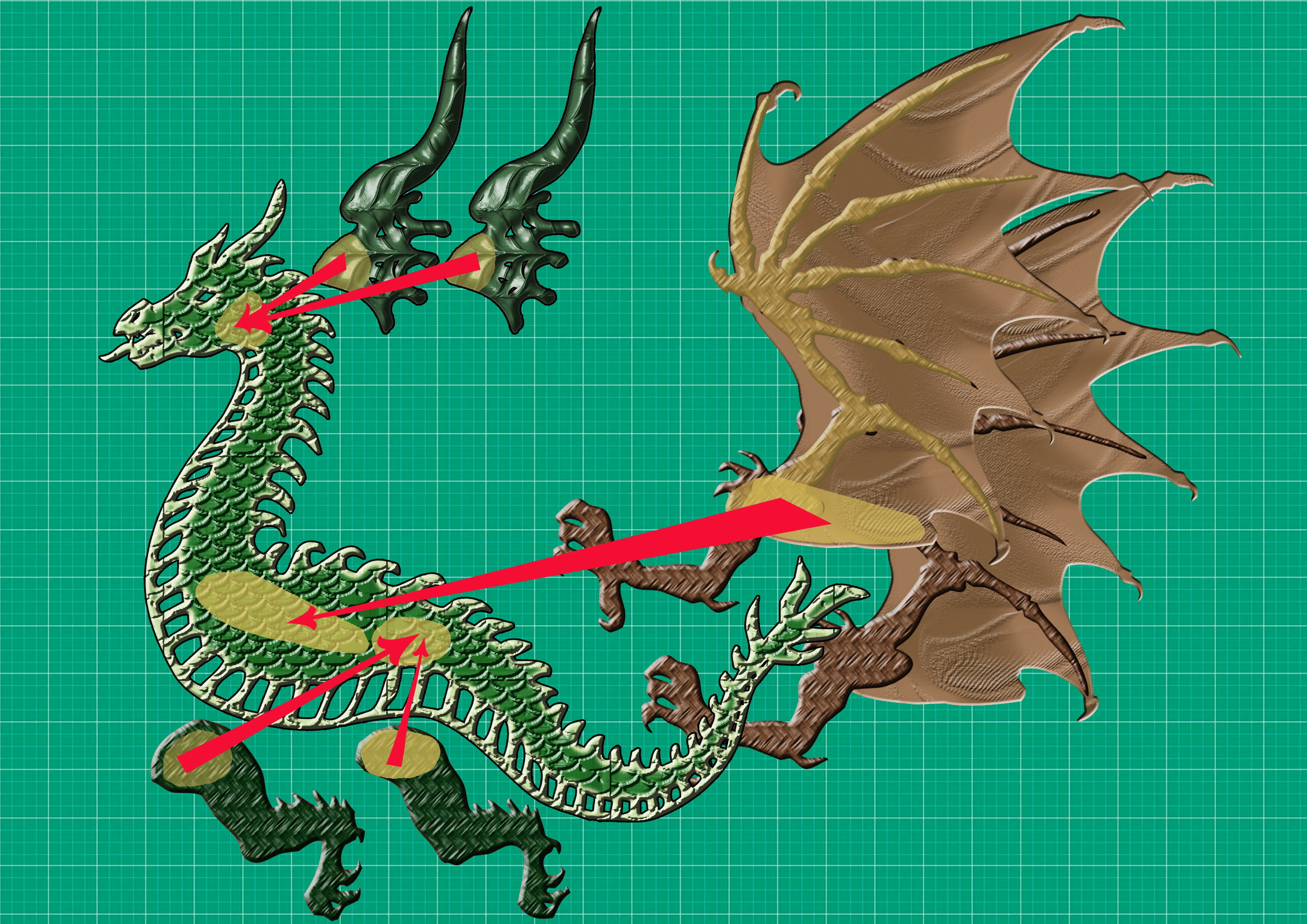 Dragon 3D Template for Cutting Paper | Etsy