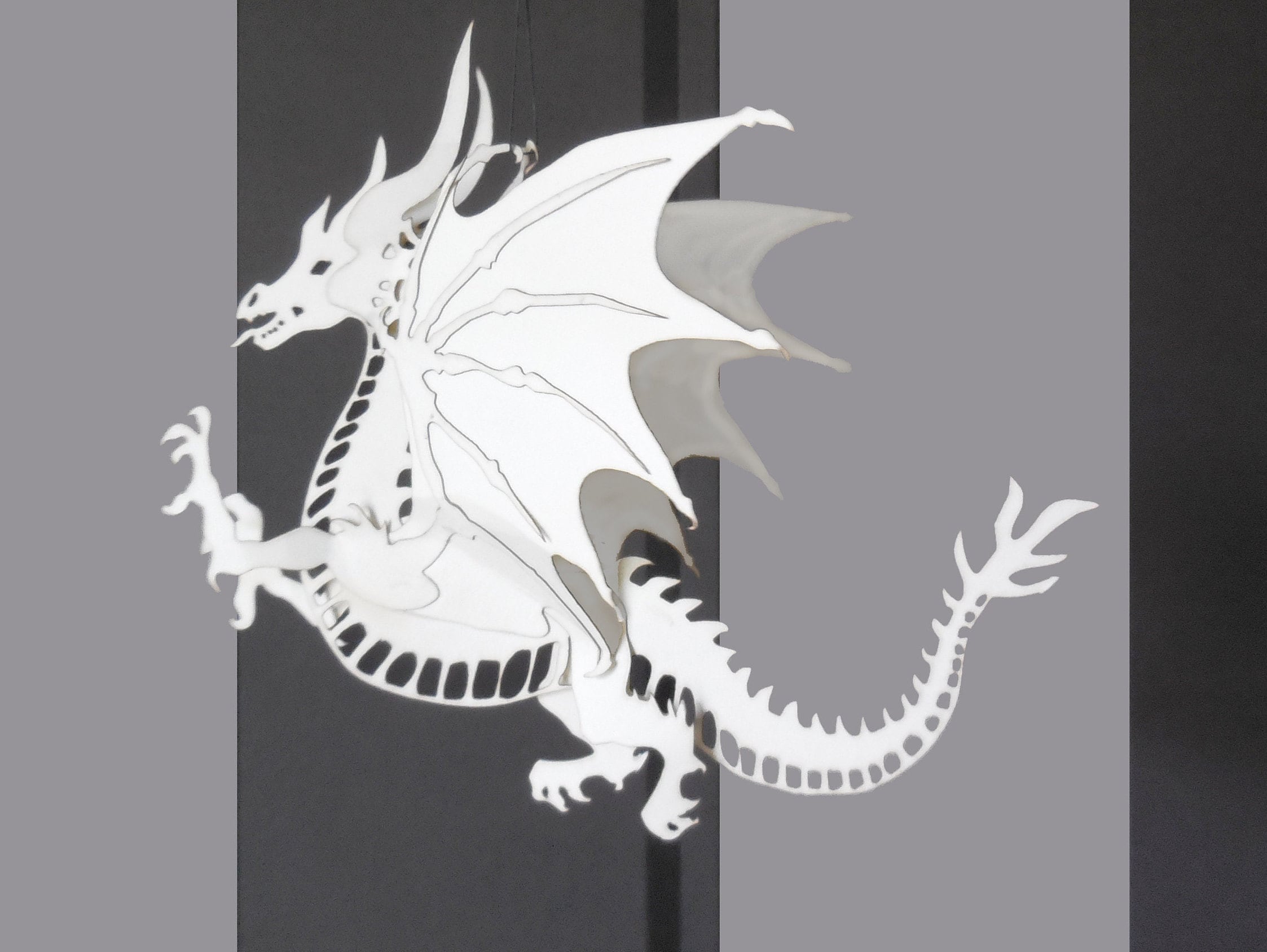 Dragon 3D Template for Cutting Paper | Etsy