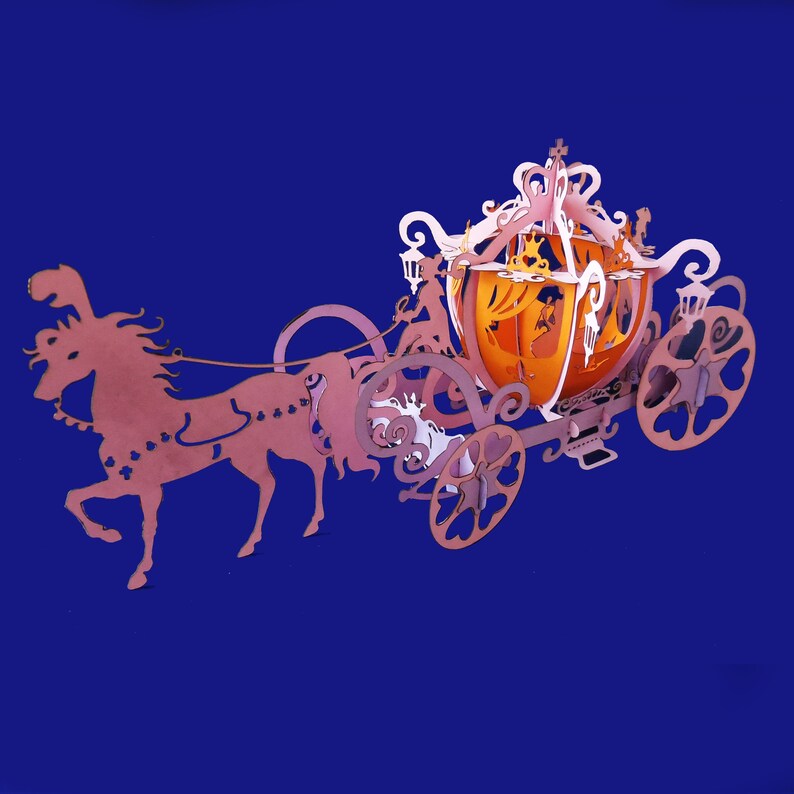 3D Pumpkin Carriage Paper Cutting Template (digital Download) - Etsy