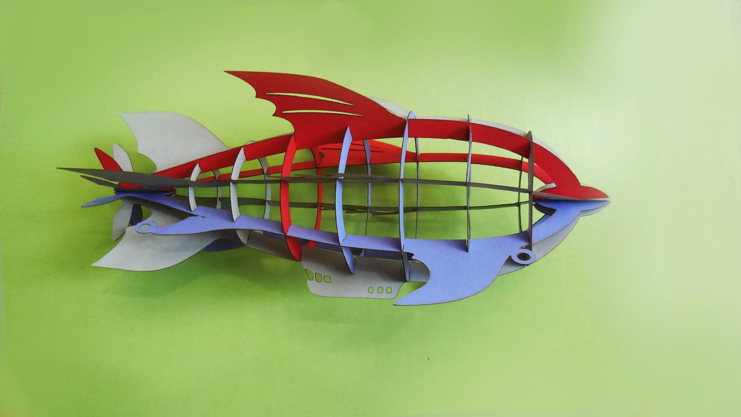 Steampunk Airship 3D pattern for cutting paper. PDF SVG | Etsy