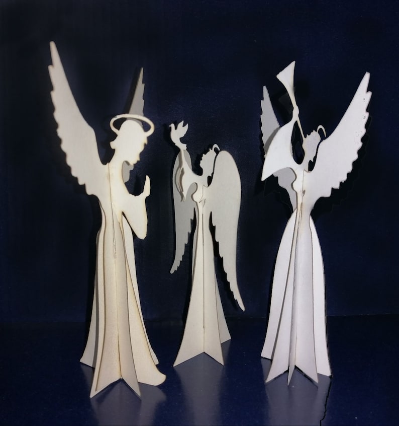 3 Christmas Angels Figurines Christmas Angels SVG Christmas - Etsy